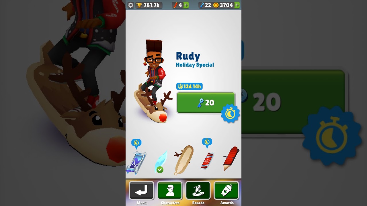 unlocking the Rudy board on Subway Surfers - YouTube