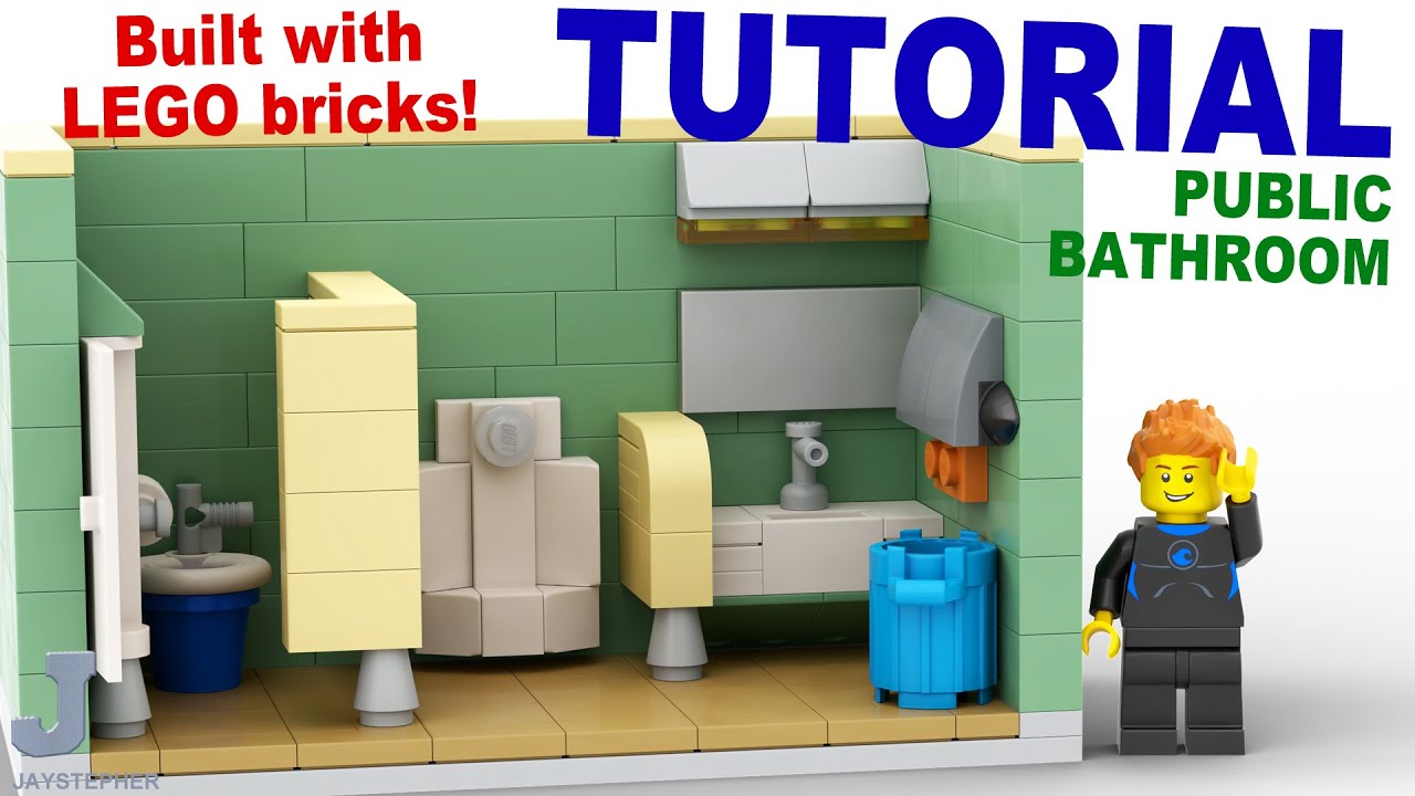 How To Make A Public Bathroom With LEGO Bricks Tutorial - YouTube