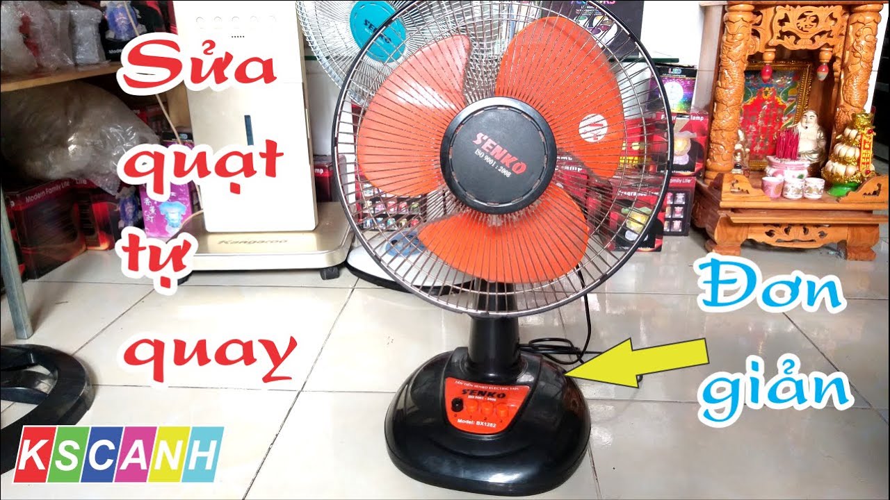 Sửa quạt SENKO ghim điện quạt tự quay đơn giản | Fixing SENKO fan with ...