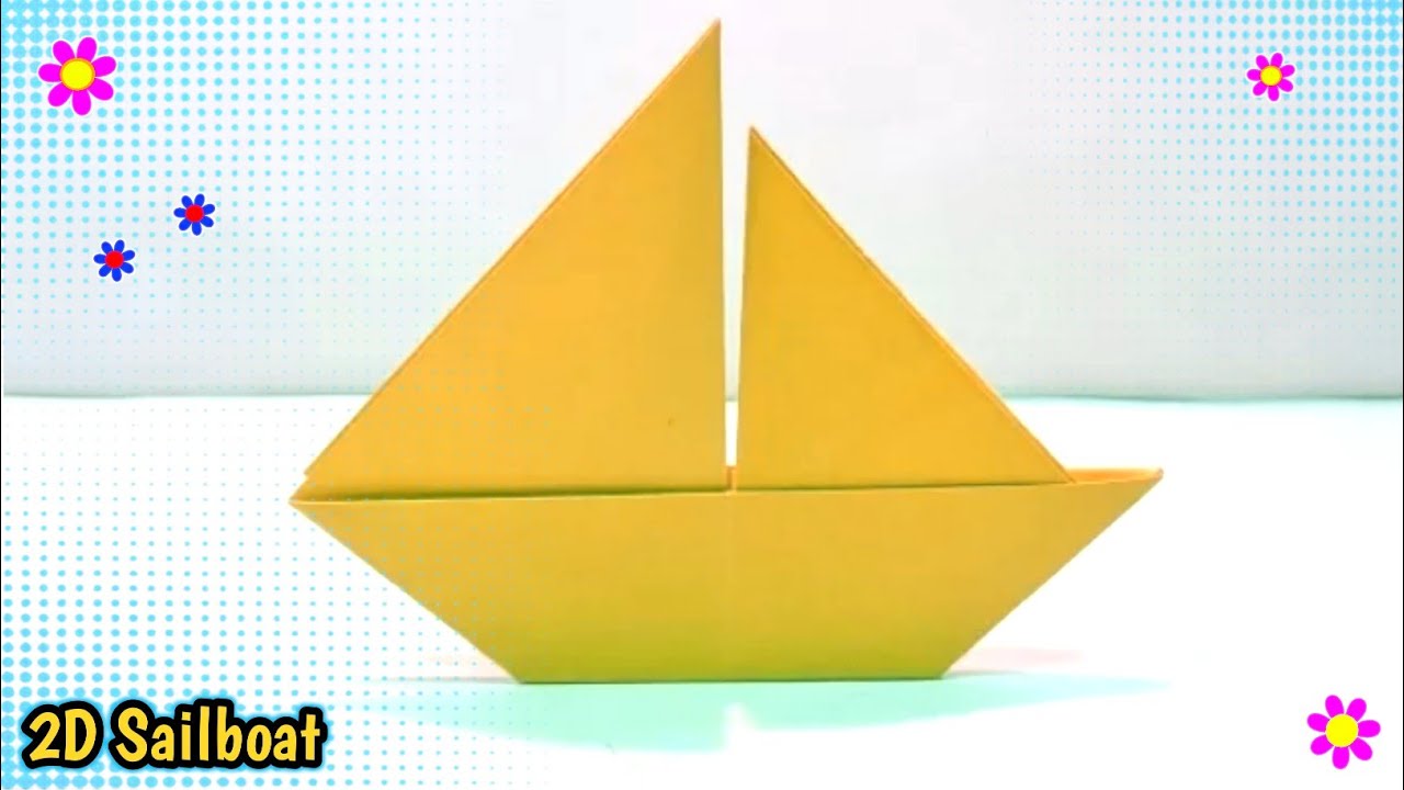 Origami Sailboat - How to make a paper sailboat easy tutorial - Paper ...