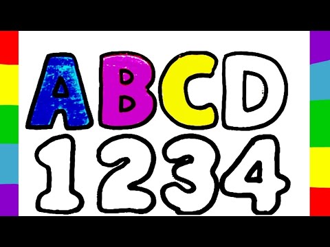 Abc,1234,ABCD, Tracing Alphabet and numbers| Tracing and colouring ...