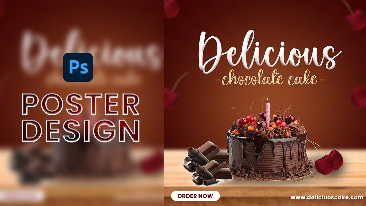 Cake Poster in Photoshop | Social Media Post Design | Photoshop ...