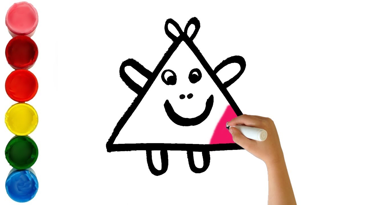 How to draw a cute character design Triangle - YouTube