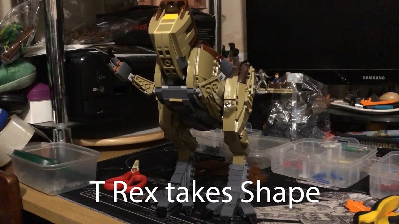 Jurassic Park T Rex Rampage Lego Set 75939 Clone Part 4 - YouTube