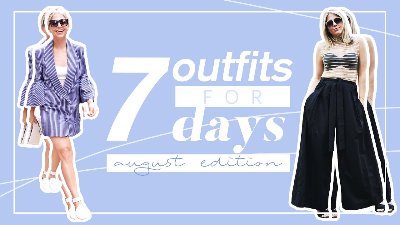 7 Outfits For 7 Days of the Week | August Edition - YouTube