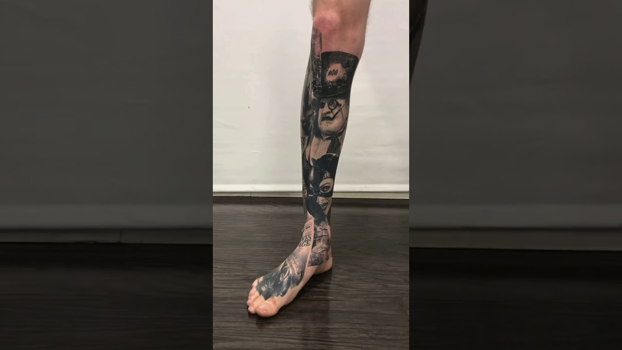 Batman Symbol Foot Tattoo