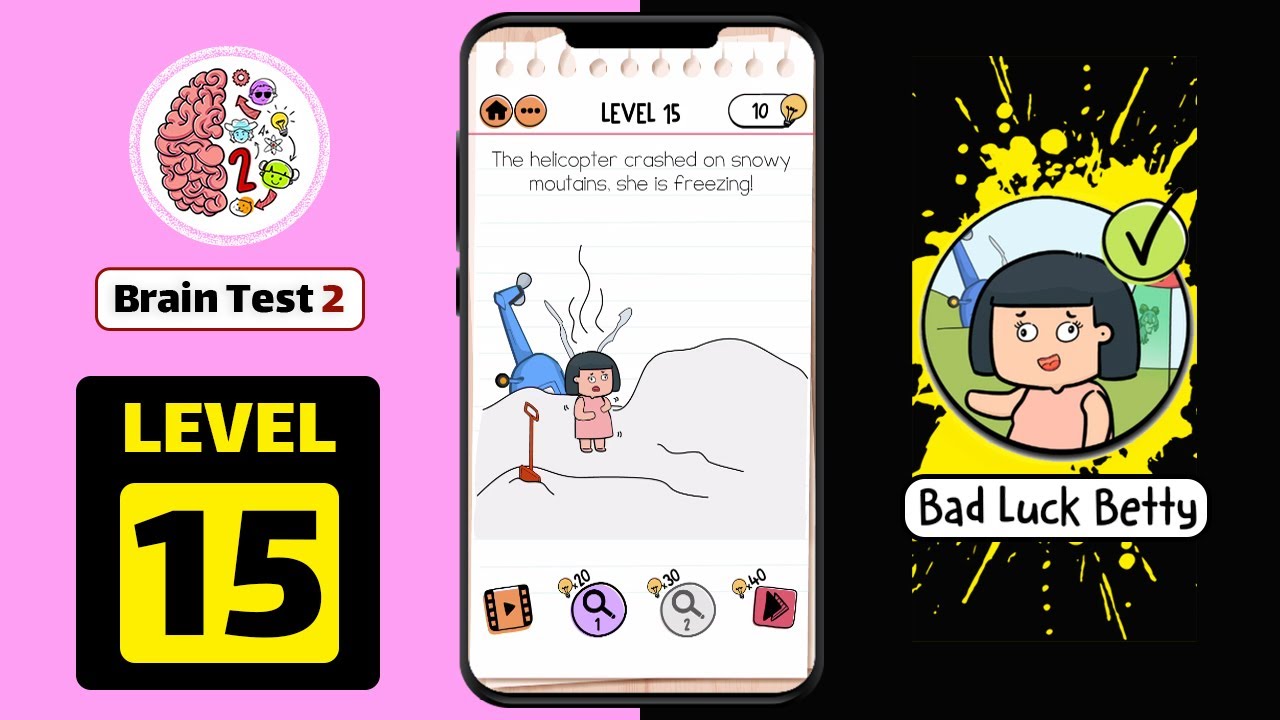 Brain Test 2 Level 15 Bad Luck Betty Walkthrough or Answer - YouTube