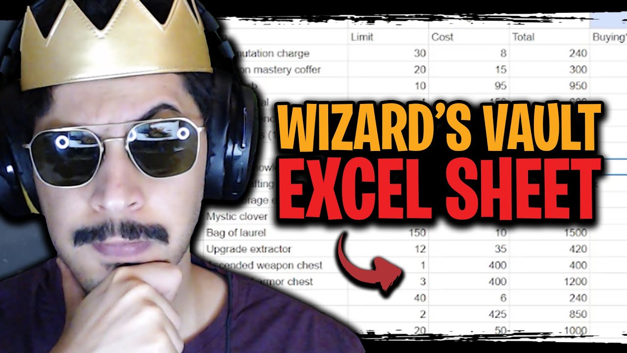 Wizards Vault Spreadsheet Review! Best and Worst items to Buy - YouTube