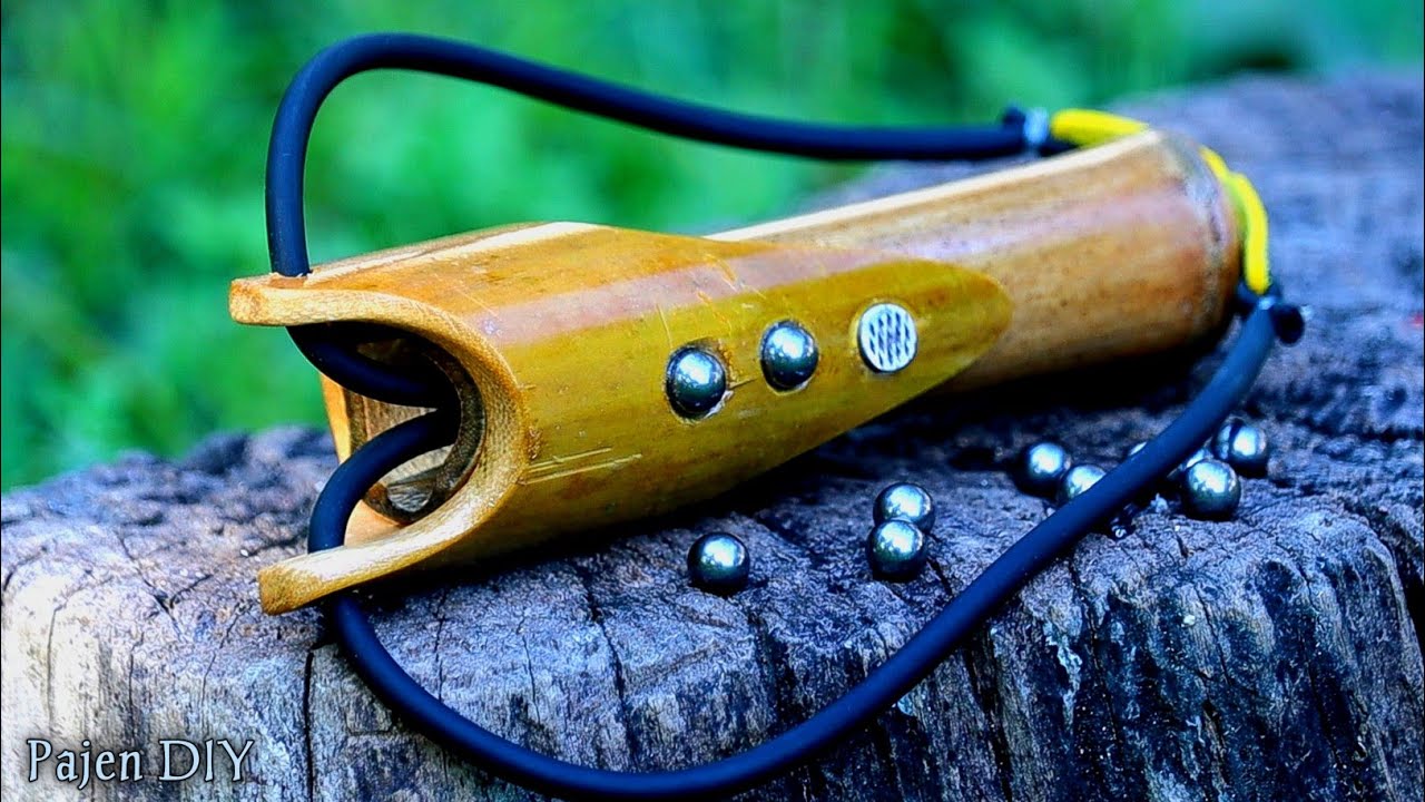 DIY Slingshot - Easy Way To Make Super Powerful Bamboo Slingshot ...