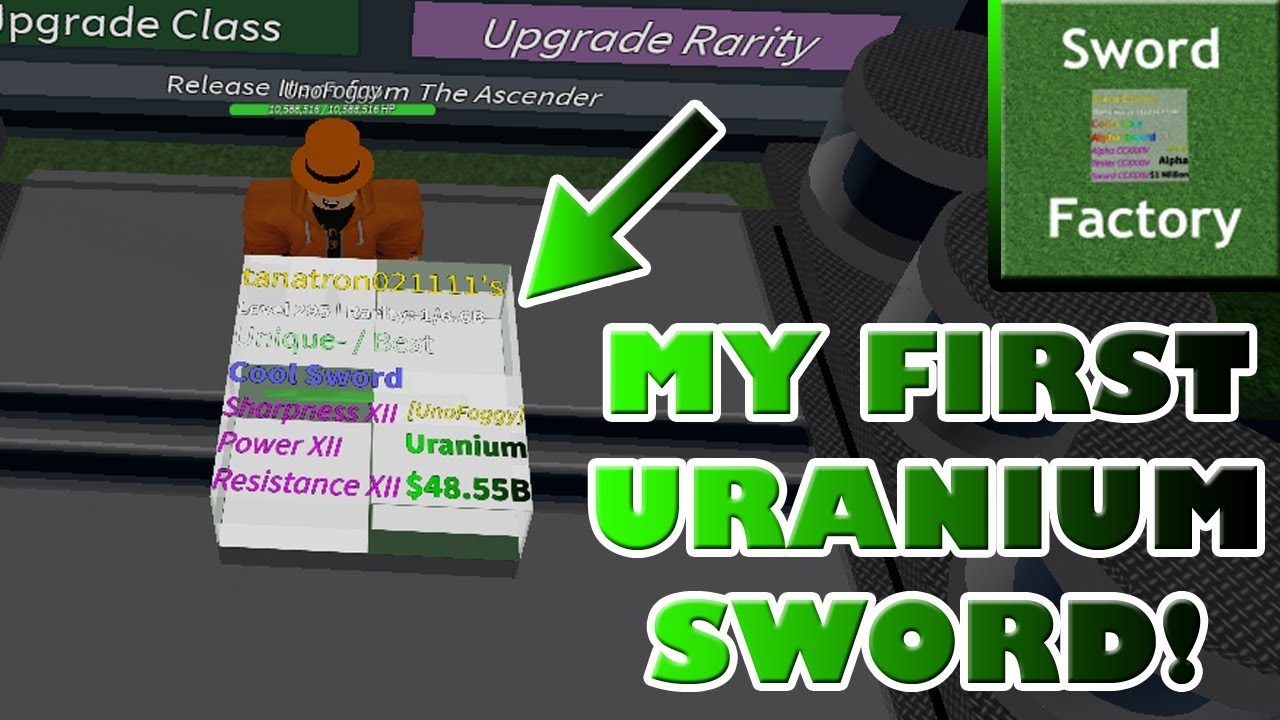 MY FIRST URANIUM SWORD - Roblox Sword Factory - YouTube