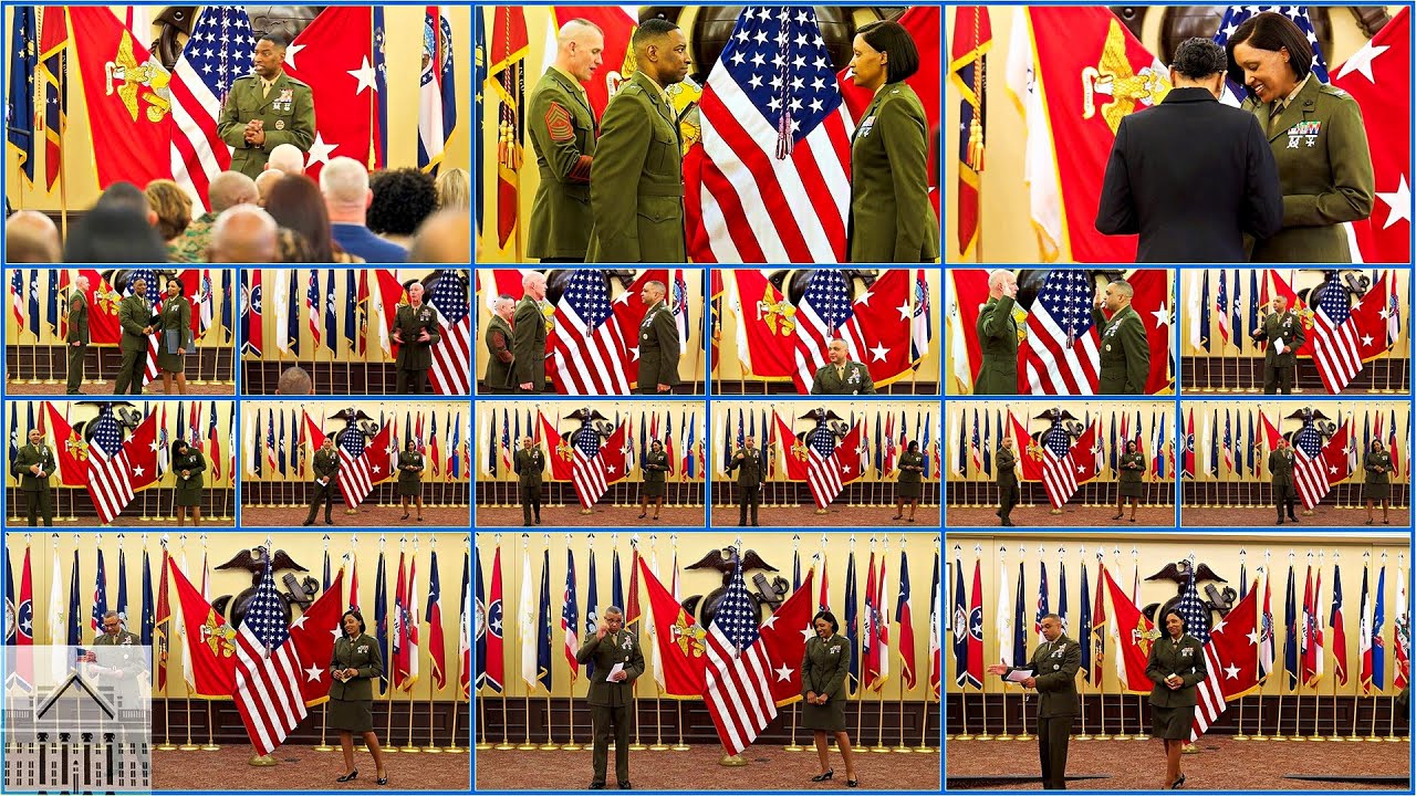U.S. Marine Corps Couple Share Promotion Ceremony - YouTube