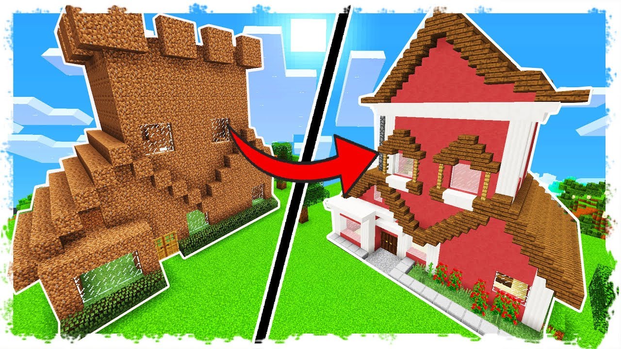 THĂM NHÀ NOOB XÂY NHÀ ĐẤT THÀNH NHÀ HIỆN ĐẠI TRONG MINECRAFT - YouTube