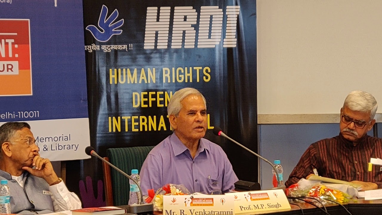 Prof. M.P. Singh, Constitution Law Expert addressing HRDI symposium on ...