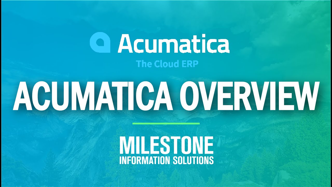Acumatica Cloud ERP Overview - YouTube