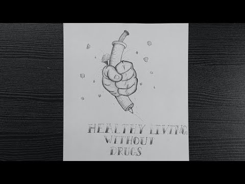 Say No To Drugs Poster Drawing Easy || How To Draw Stop Drugs Drawing ...