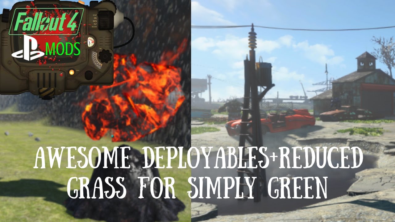 Fallout 4 PS4 Mods: Unique Deployable+Simple Green Grass fix - YouTube