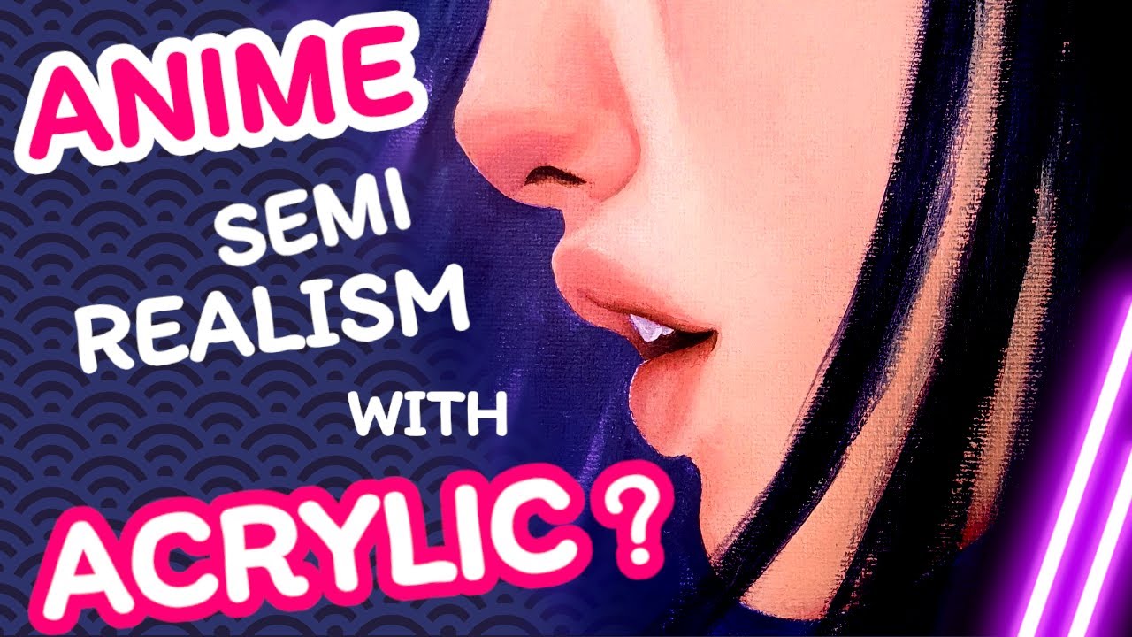 💜Step By Step Semi Realistic Anime Portrait | Acrylic Painting Semi ...