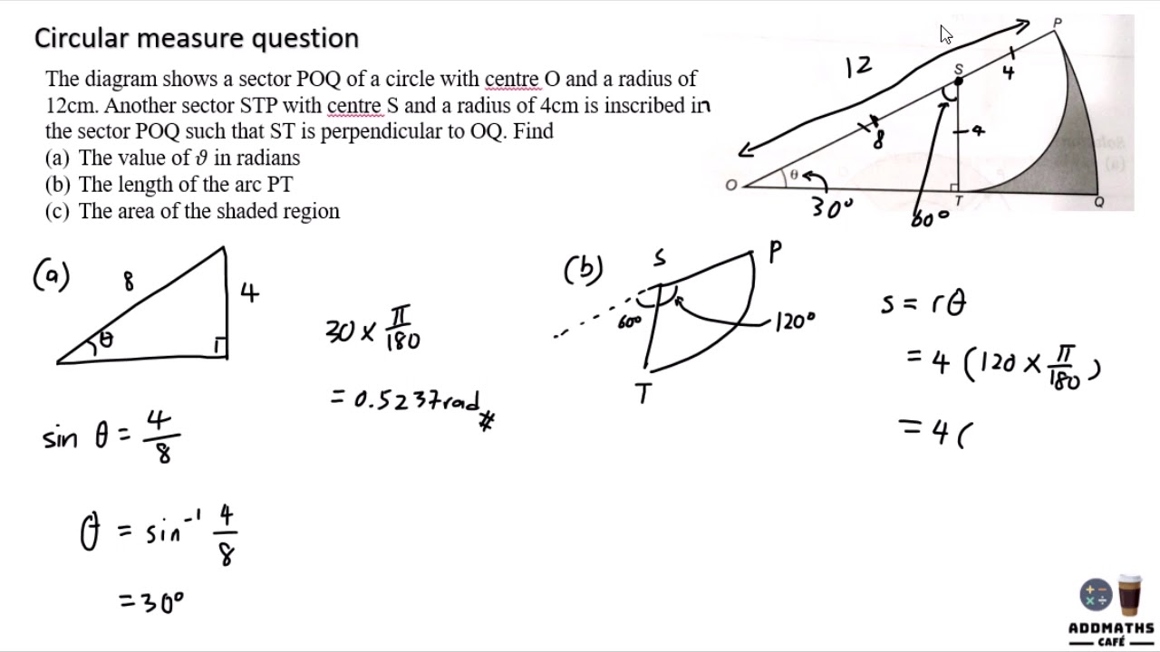 Circular measure question - YouTube