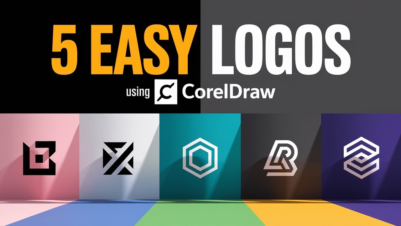 5 Easy Logo Design Ideas for Beginners | CorelDRAW Tutorial 2025 - YouTube