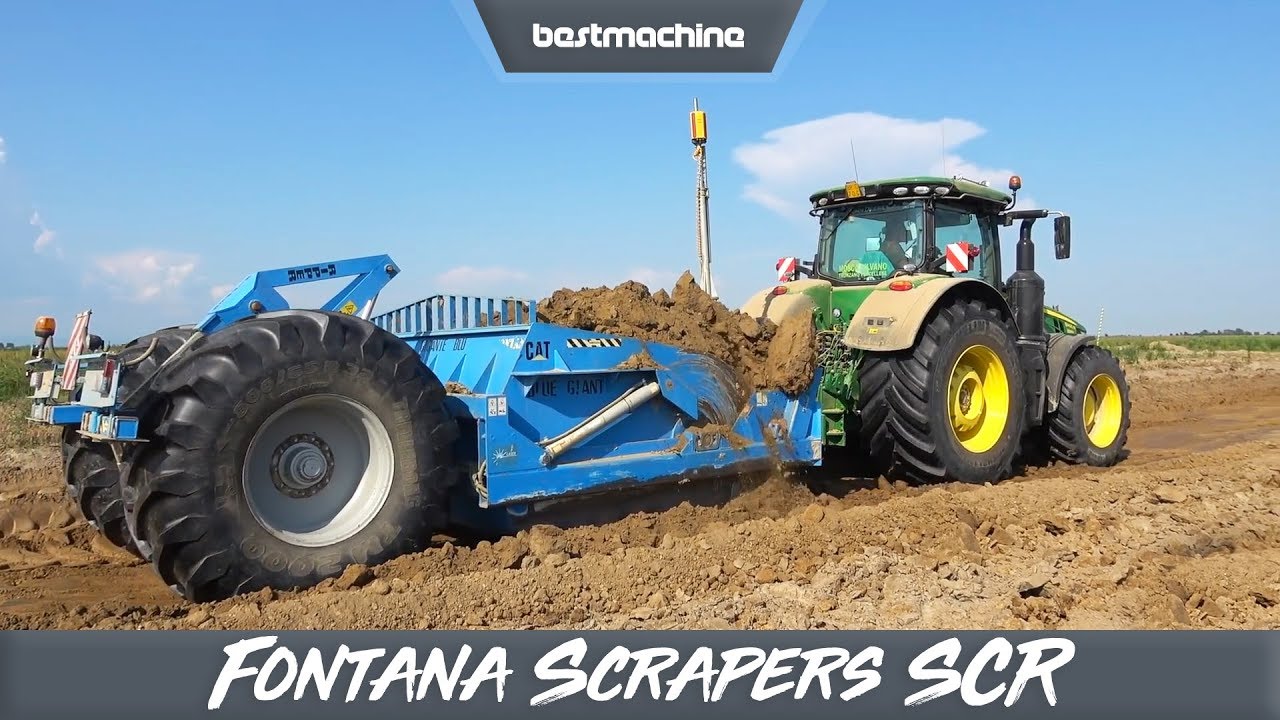 Ravnanje zemljišta sa Fontana skreperima - YouTube