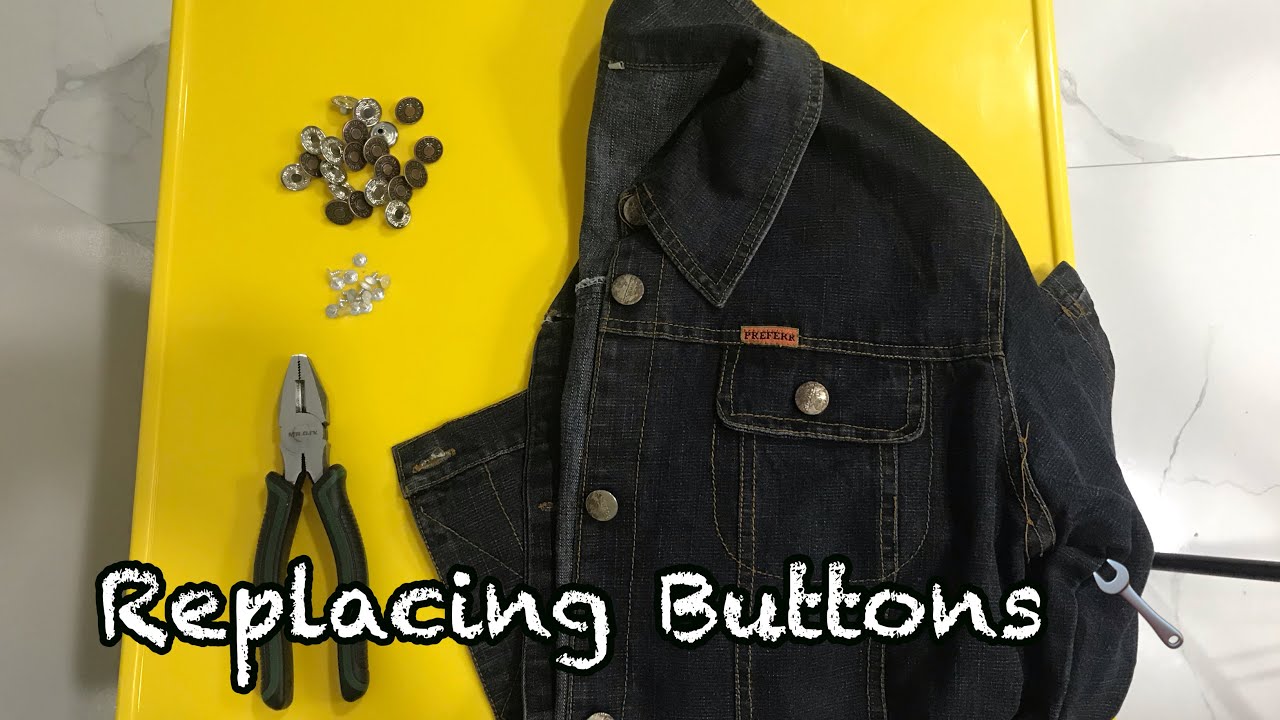 How to repair/replace buttons for denim garments - YouTube