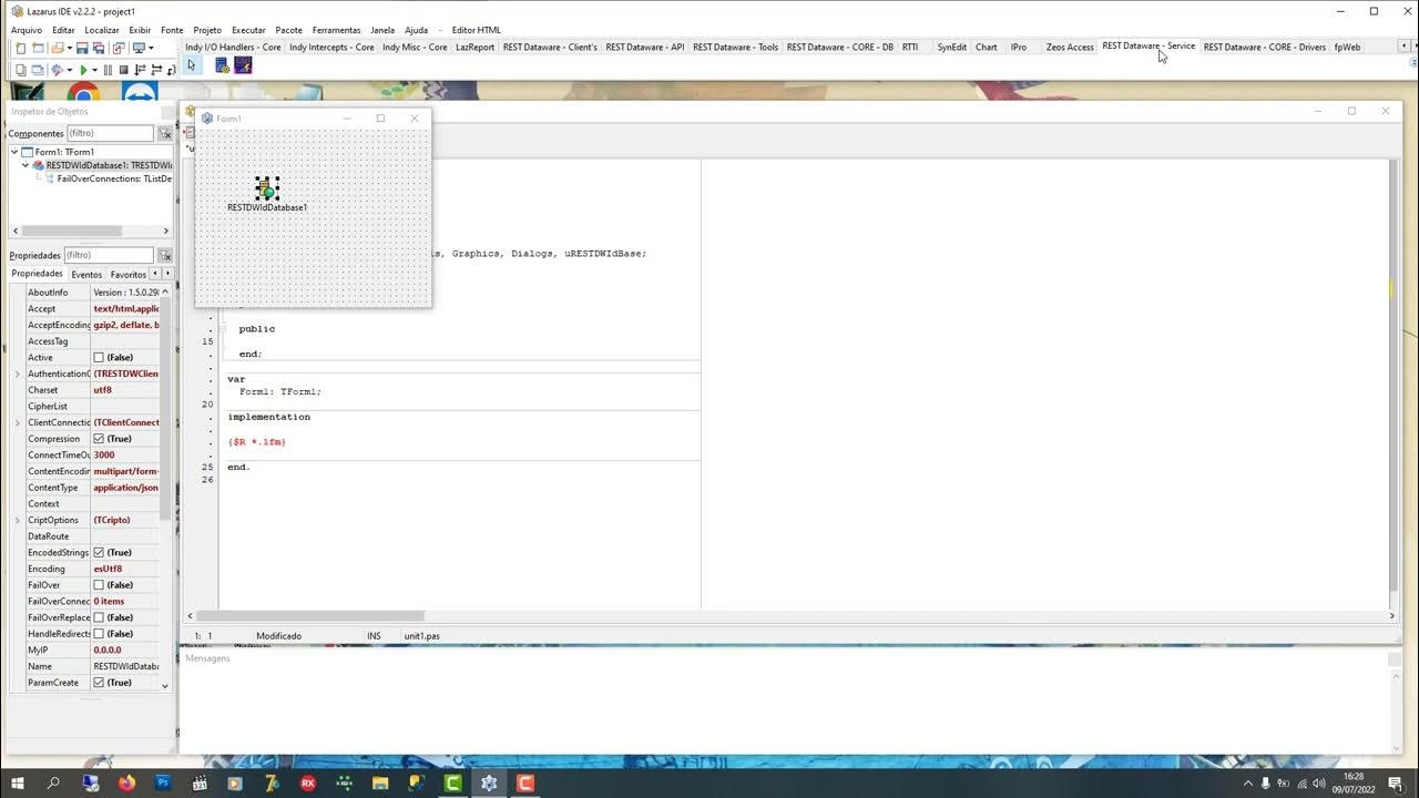 REST Dataware CORE - Refactor - Pacote completo no Lazarus 2.2.2 - YouTube
