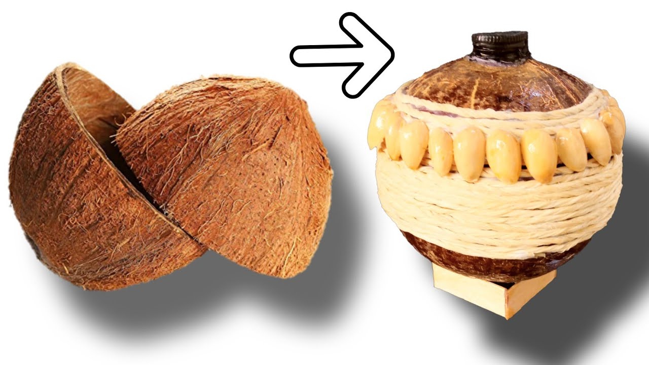 coconut shells craft/How to make a jewelry box with coconut shells ...