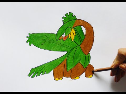 Dibujando y pintando a tropius (pokemon) - Drawing and painting to ...