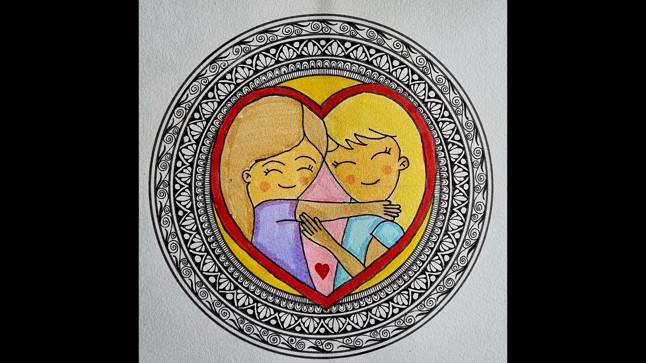 Mandala art for friendship day || girls drawing (easy ) - YouTube
