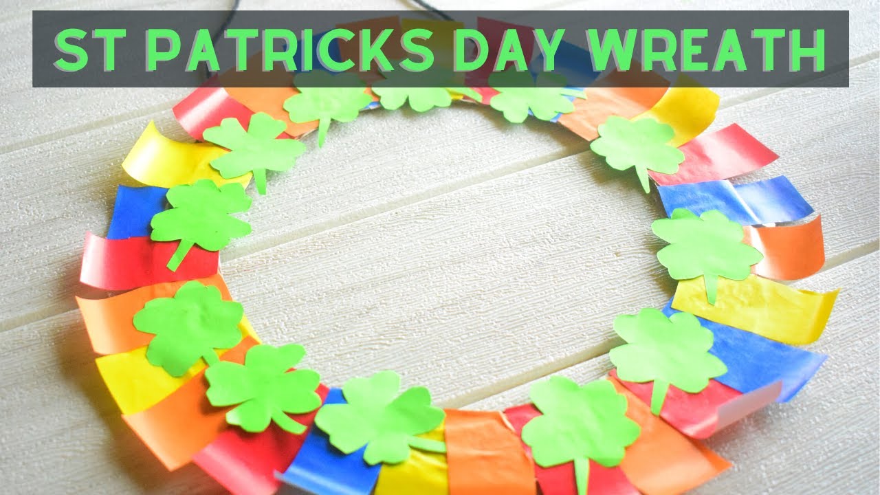 DIY St Patricks Day Wreath Craft Decoration for your Front Door - YouTube