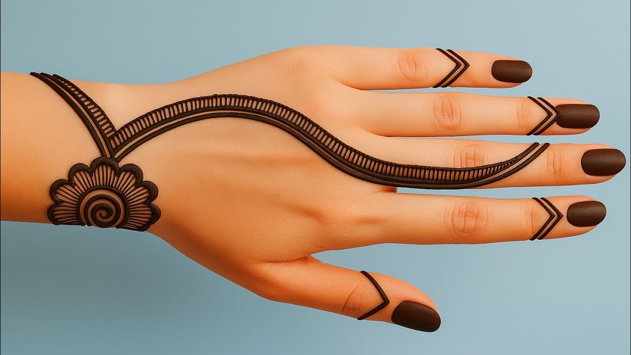 Minimal Line Mehndi Design for Diwali | Simple Back Hand Pattern | New ...