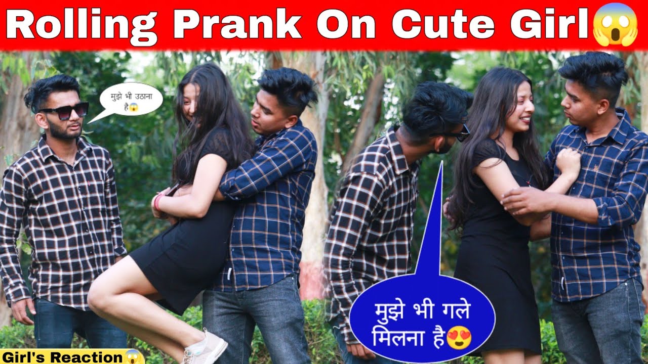Rolling Prank On Cute Girl's 😍। Cute Girls Reaction 😍। Sagar Baba yatri ...