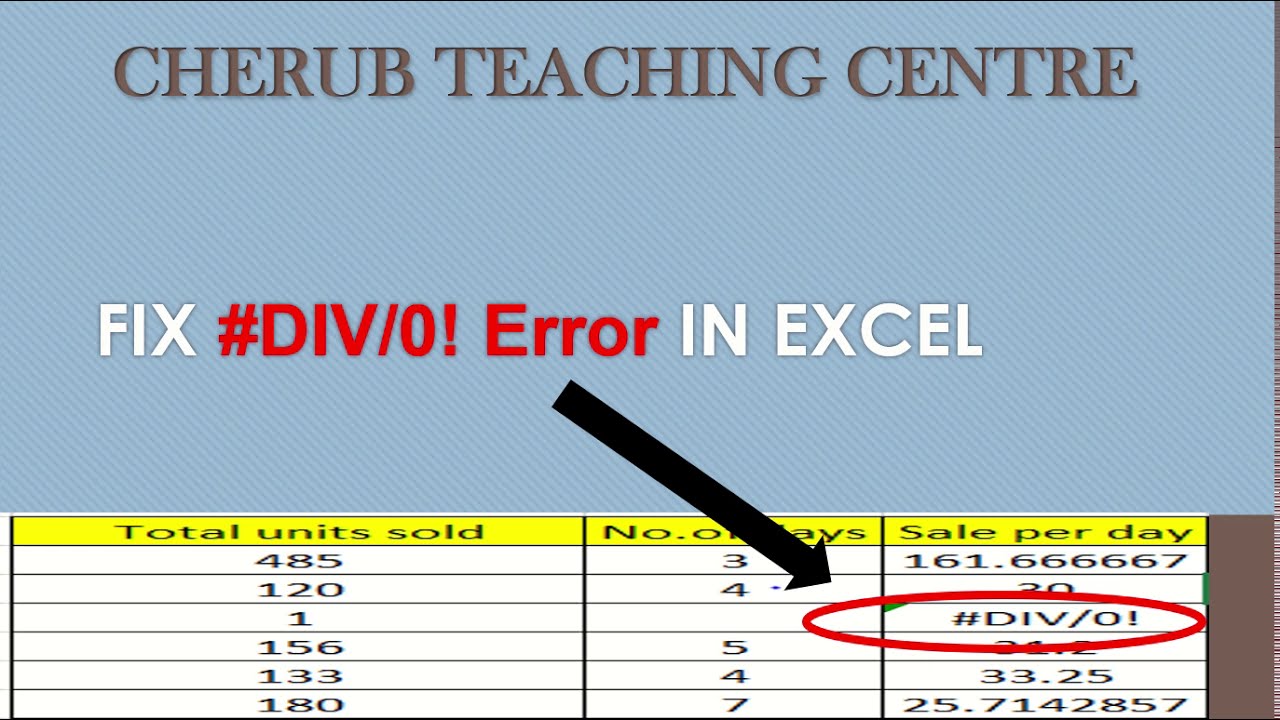How To Fix DIV 0 Error In Excel Tutorial YouTube How To Fix DIV 0 Error In Excel Tutorial YouTube