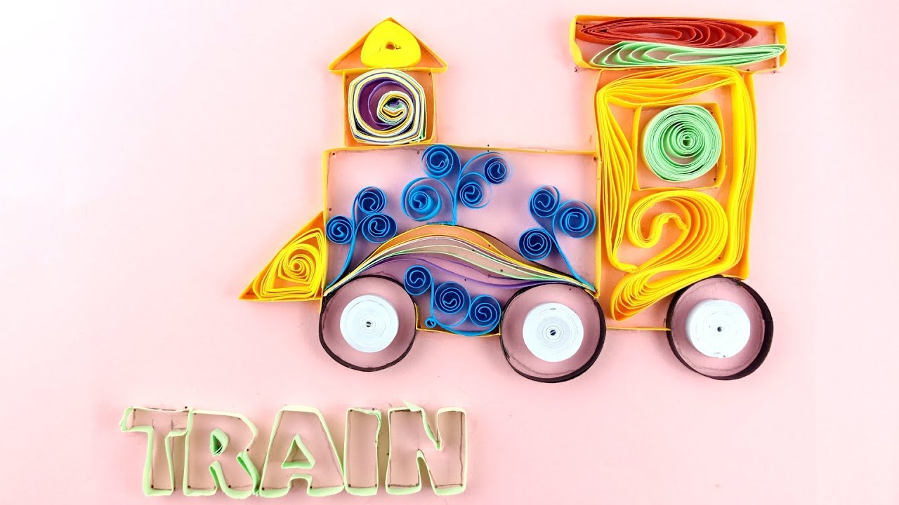Quilling art for kids - Quilling paper train - YouTube