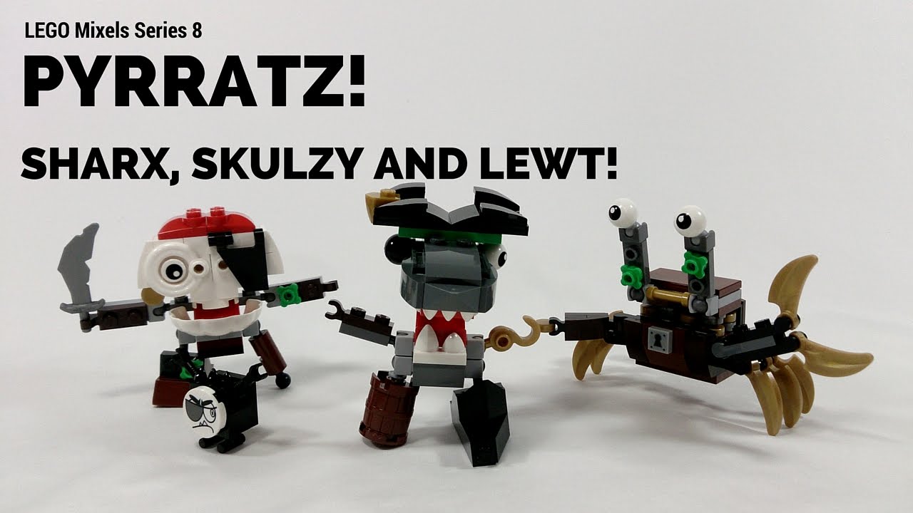 LEGO Mixels Series 8 Pyrratz Sharx, Skulzy, Lewt Review! Sets 41566 ...