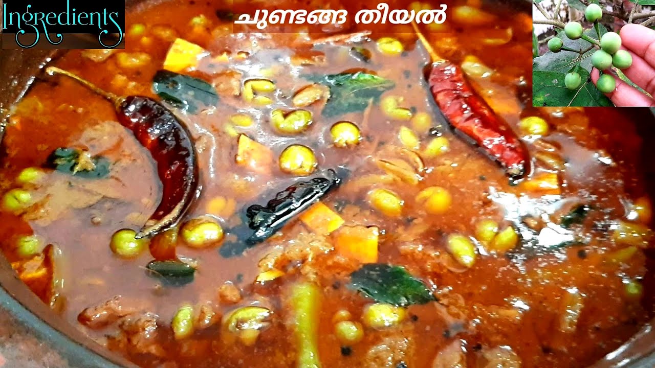 Chundanga Theeyal Kerala Style || ചുണ്ടങ്ങ || Chundakka ||Turkey Berry ...