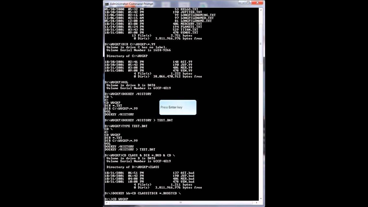CIS 151 DOSKEY Command - YouTube