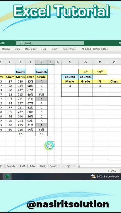 Create student result sheet in Excel - YouTube
