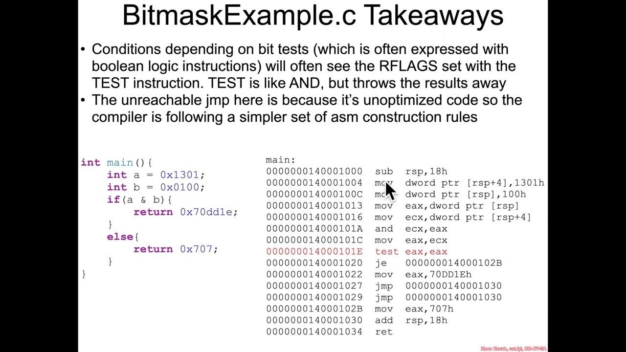 Boolean Logic: BitmaskExample.c Explanation - Architecture 1001: x86-64 Assembly - YouTube