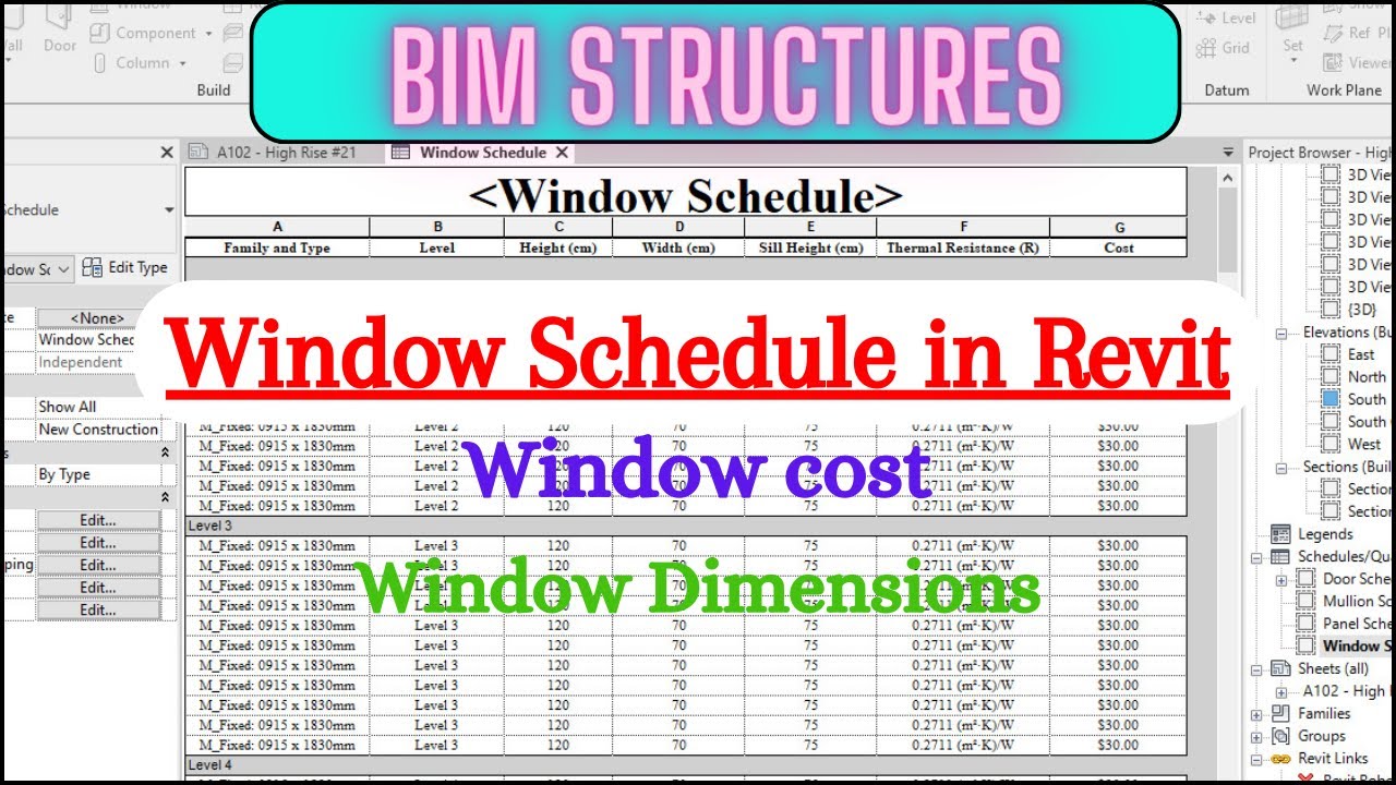 Revit Window Schedule/Quantities Tutorial - YouTube