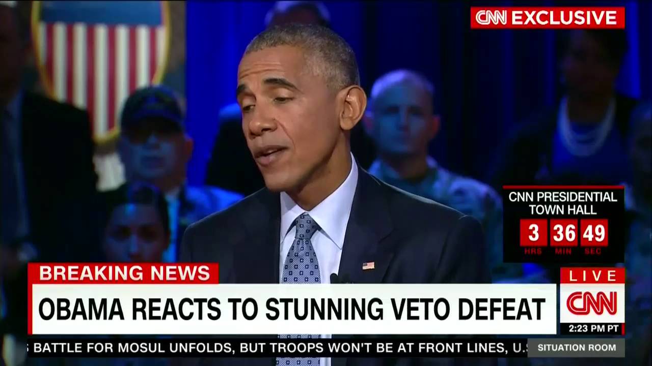 President Obama: Veto override is a 'dangerous precedent' - YouTube