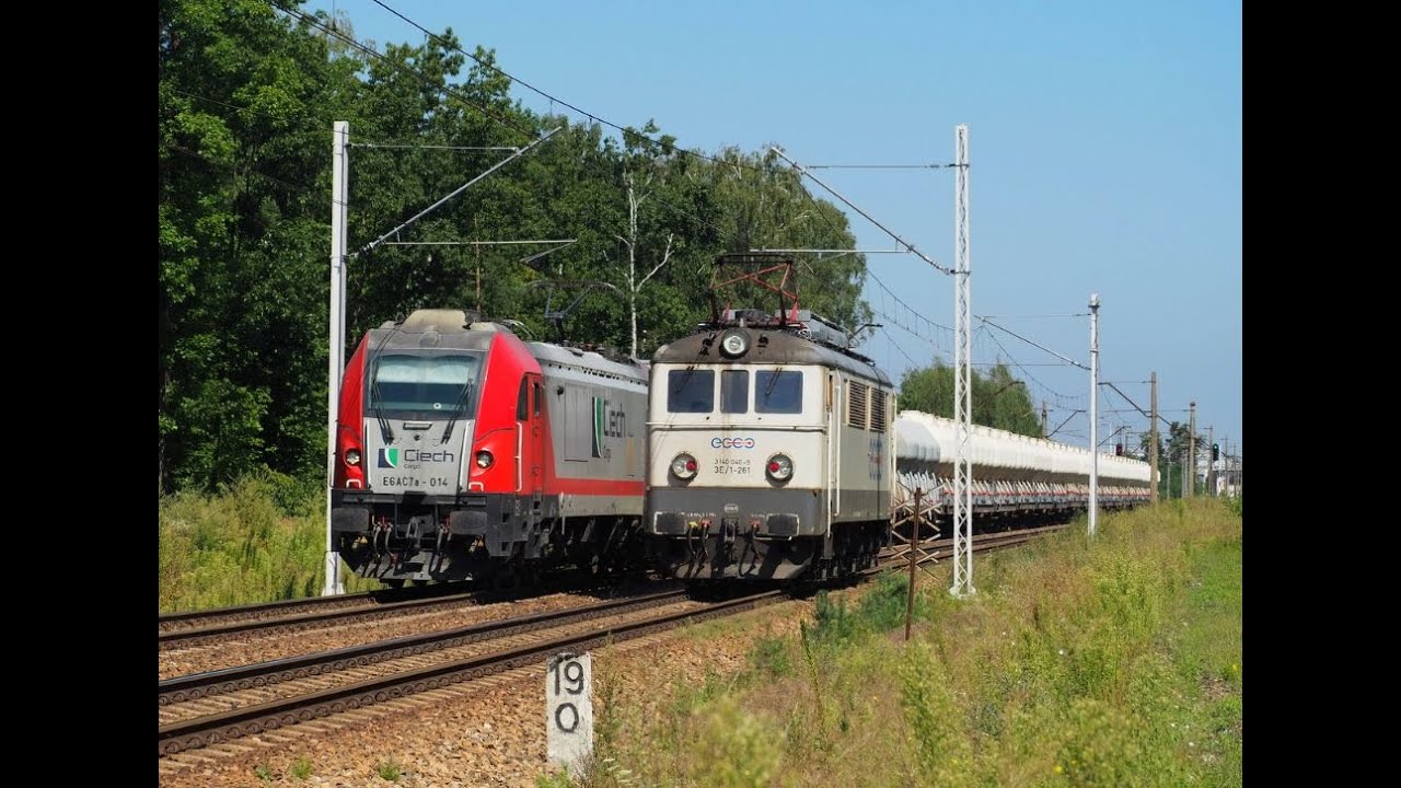HIT!! Mijanka 3E/1-162 ECCO Rail z E6ACTa-014 Ciech cargo z pudernicami w Kuźni Raciborskiej ...