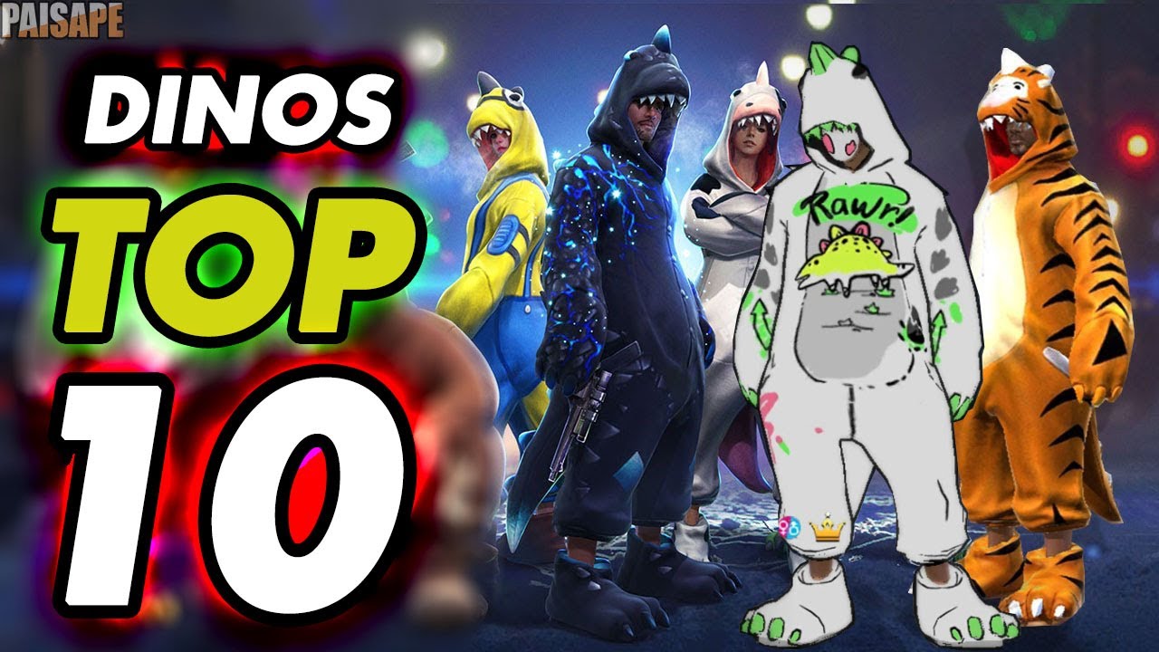 TOP 10 DE LAS MEJORES SKINS DE DINO EN FREE FIRE - YouTube
