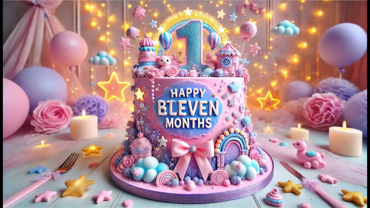 🎉 Milestone Baby: Happy 11-Month Birthday Cake Celebration for Baby ...