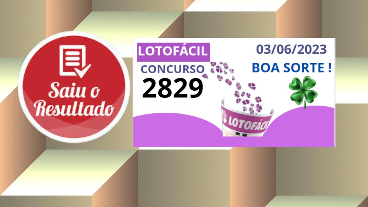 Lotofácil - Resultado da Lotofacil de Hoje - Concurso 2829- Sorteio ...