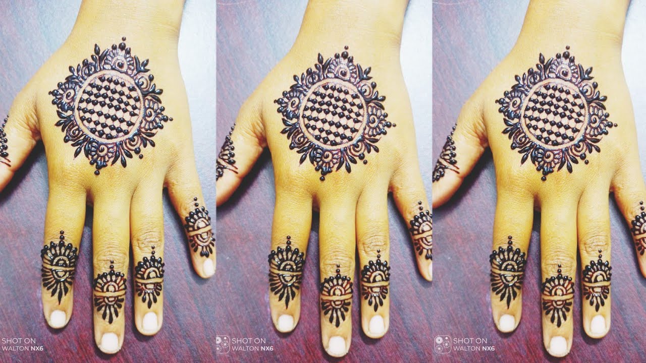 circle shape mehendi design simple/easy round shape mehendi design ...