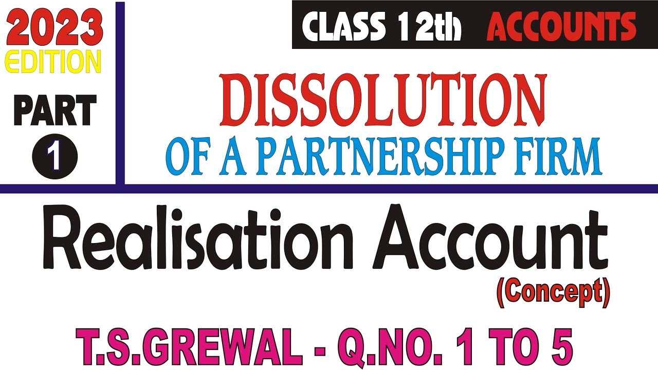 REALISATION ACCOUNT | CONCEPT | DISSOLUTION OF FIRM | Class 12th T.S ...