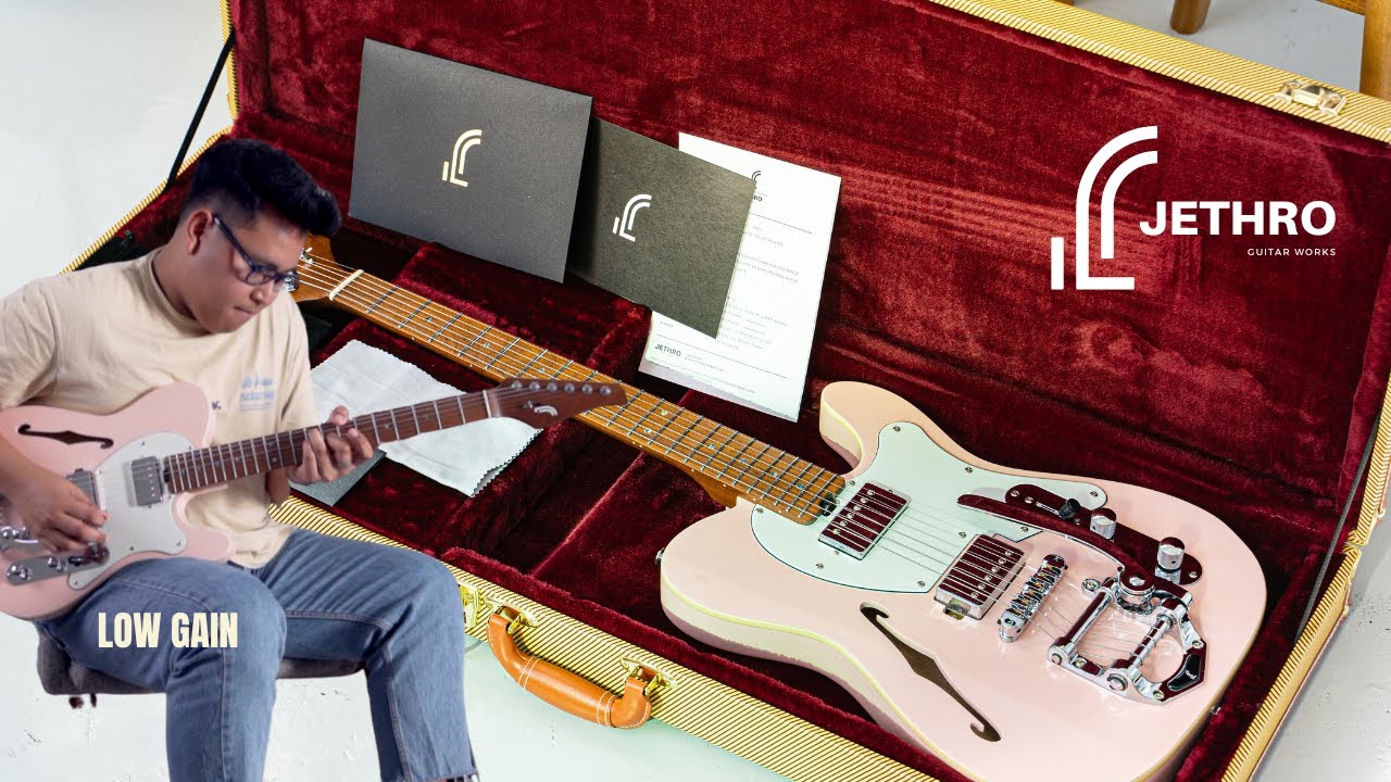 Jethro Guitar Works | JT Thinline T - Shell Pink | Low Gain - YouTube