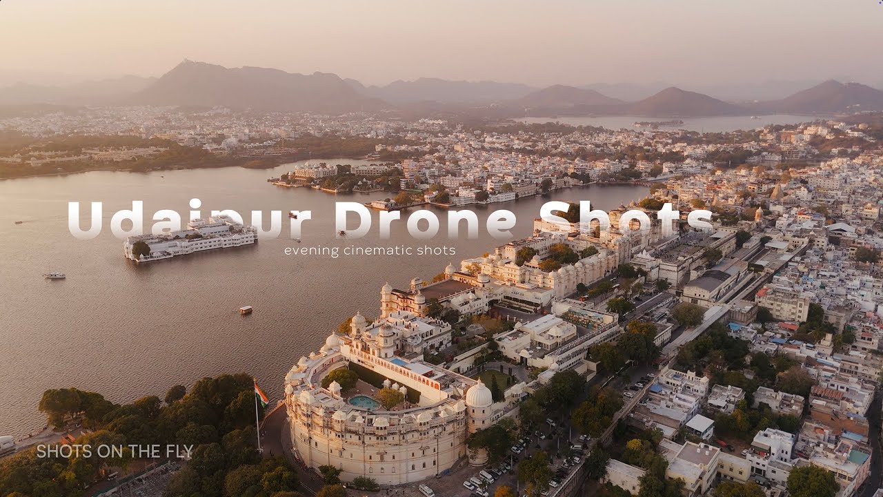 Udaipur city's evening drone shots | view from Gulab bagh library ...