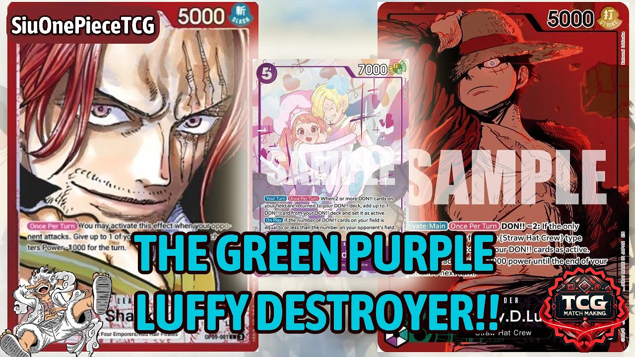 THE GREEN PURPLE LUFFY DESTROYER!! 〰 EB02 🔴 Shanks VS. 🟢🟣 GP Luffy ...